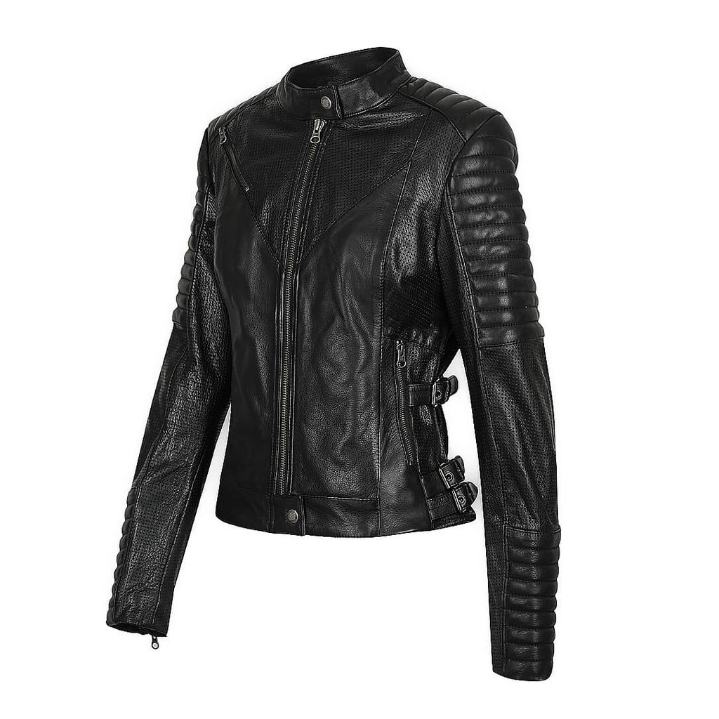 Black Arrow Moto | Wild & Free Perforated Leather Jacket - Peak Moto